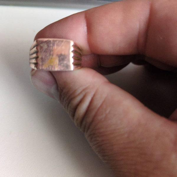 Pure Copper Signet Ring , Men's Copper Square Signet Ring ,solid Copper ...