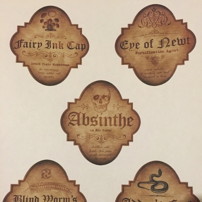 Witch Apothecary Labels, Magick Potion Ingredient Labels, Halloween ...