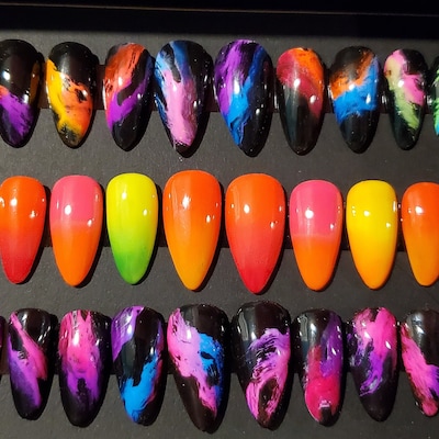 Sci-fi Cyberpunk Press-on Nails Futuristic Claws Reusable - Etsy