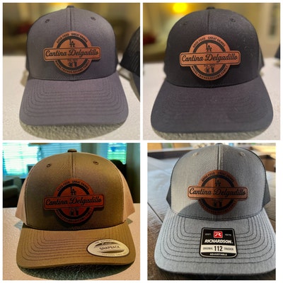 Custom Logo Leather Patch Hat Leatherette Trucker Baseball Cap Baseball ...