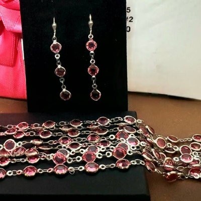 Swarovski Like Multi-colored Necklace. Gema. Contemporary Look Crystal ...