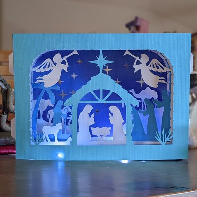 Nativity Christmas 3D Card SVG, 3d SVG, Pop up Christmas Card, Papercut ...
