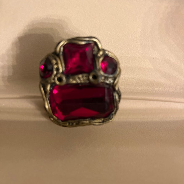 Blood Red Large Ring, Huge Bold Oversize Ring, Extravagant Statement ...