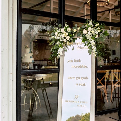 Grab A Drink Wedding Sign /personalized Couples Names and Dates/mirror ...