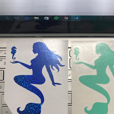 Mermaid With Seahorse Car Window Decal - Etsy
