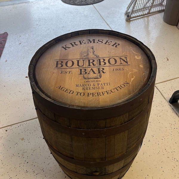 Custom Bourbon Barrel Head Bar Sign - Etsy