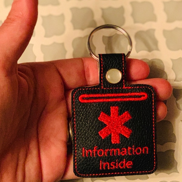 ITH Medical Alert Key Fob, Medical Alert Bag Tag, Key Fob Embroidery ...