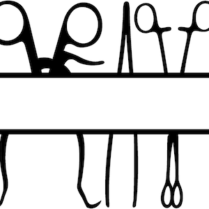 Surgical Instruments Name Svg Cut File Split Frame Monogram ...