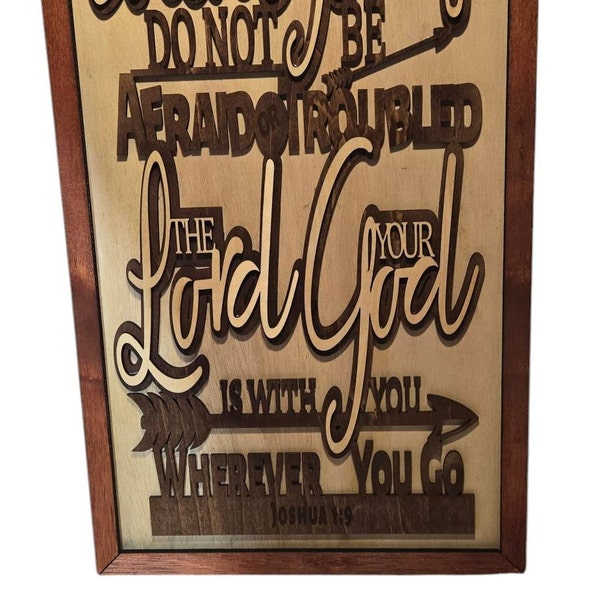 Layered Bible Verse Sign - Joshua 1:9 - Svg+pdf+eps+dxf Laser Cut Files ...