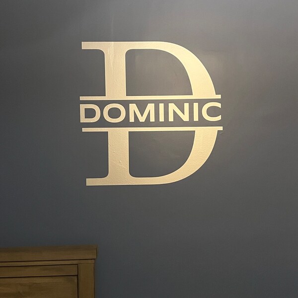 Personalized Initial Wall Decal - Monogram Wall Decal Sticker - Letter ...