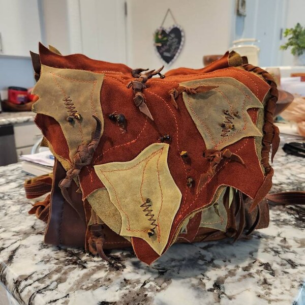 Forager Backpack, Leather Hiking Backpack, Handmade Leather Backpack ...