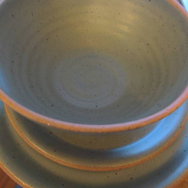 Handmade Ceramic Dinnerware Set: Dinner Plate, Salad Plate, Cereal Bowl ...