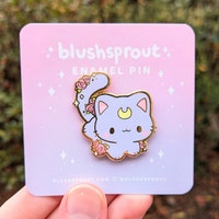 Moon Girls Anime Enamel Pins | Cute Kawaii Chibi Magical Girl Cat Luna ...