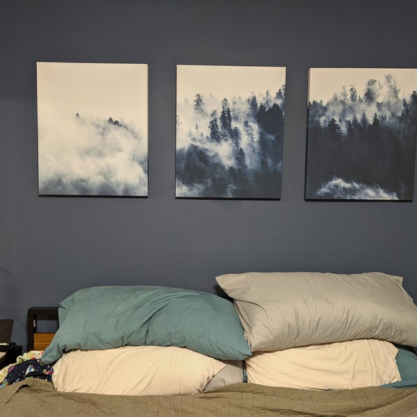 3 Piece Indigo Woodland Forest Printable Wall Art, Set of 3 Forest ...