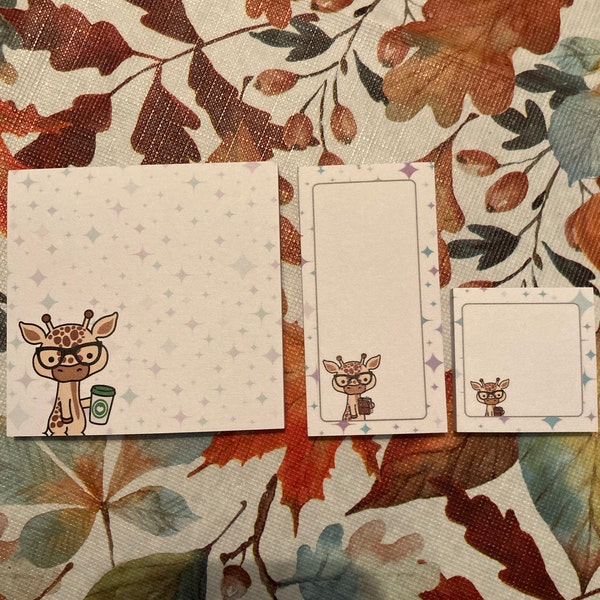Nerd Giraffe With Coffee/drink Post-it Notes, Norman Sticky Notes in ...