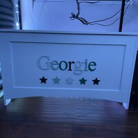 Personalised Toy Box Name & Embellishments. Pastel Name. Hot Air ...