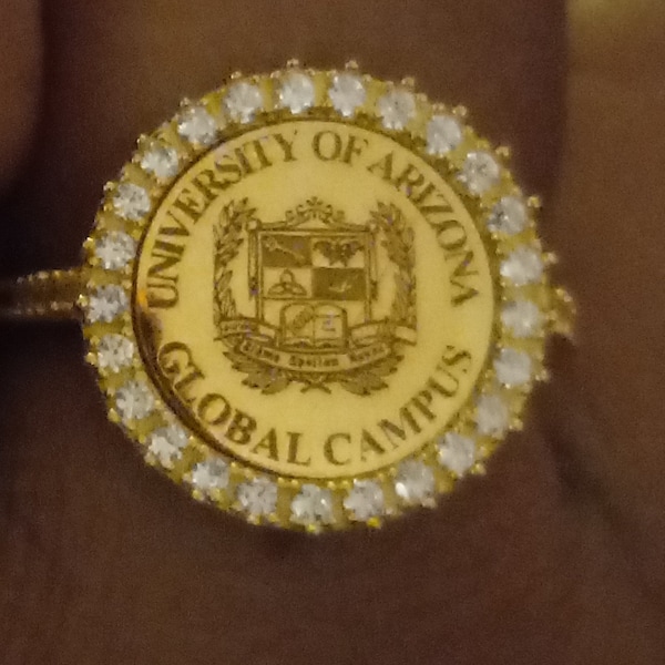 Custom Graduation Signet Ring, Senior Ring, School Class Ring, Pave ...