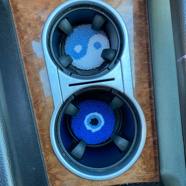 Set of 2 Blue Car Coasters,cute Car Accessories,customisable Car Decor ...