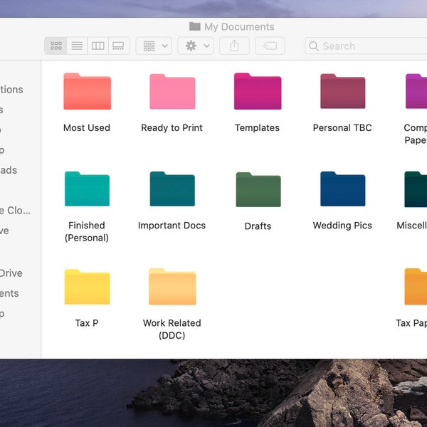 60 Folder Icons for Mac & PC, File Icons, Warm Colors, Sunset Palette ...
