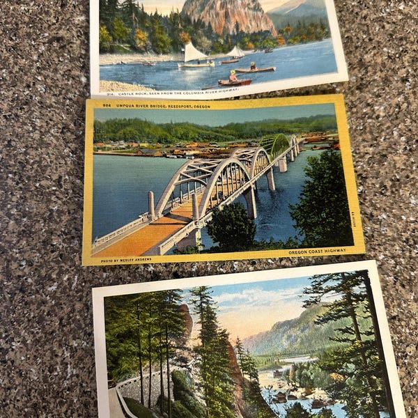 Set of Vintage Sea Postcards , Vintage Postcard Set, Unused and Used ...