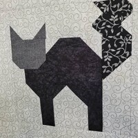 PDF Pattern - Scaredy Cat Quilt Block Pattern, Halloween Quilt Block ...
