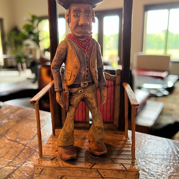 Wood Carving - Figure of Hillbilly With Tall Funny Hat - Hillbilly ...