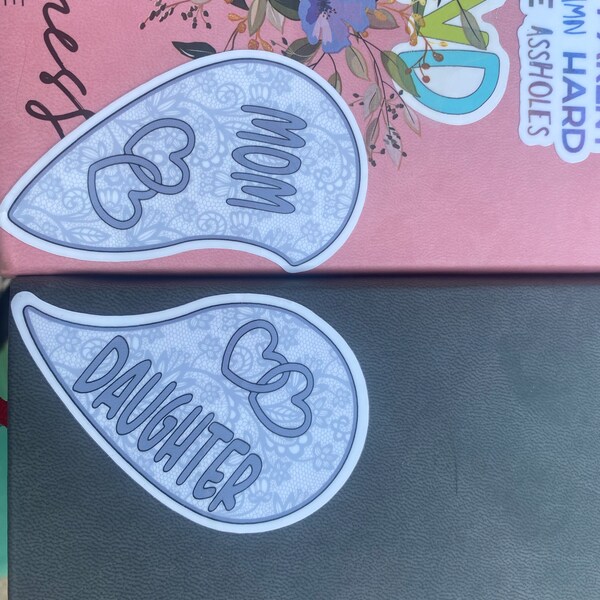 Mom Daughter Heart Sticker Set, Mother Daughter Stickers, Daughter Gift ...