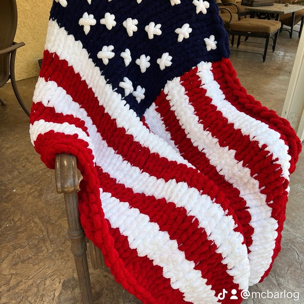 American Flag Knitting Pattern and Tutorial Instructions for Bulky Yarn ...