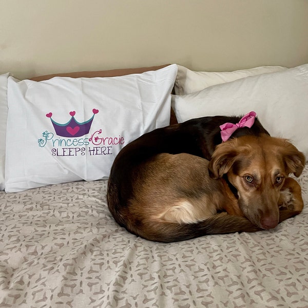 Little Princess Sleeps Here Pillowcase • Girls Decorative Personalized ...