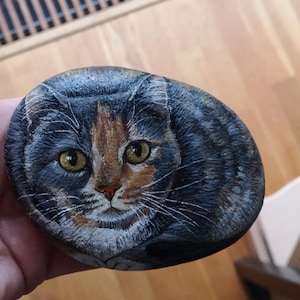 Custom Cat Rock Custom Cat Portrait Painted on Rock From Your Photos ...