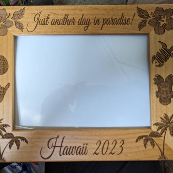 Hawaii Picture Frame 5x7 Vacation Custom Laser Engraved Frame - Etsy