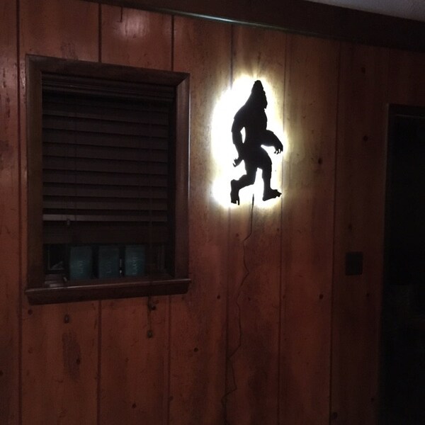 Wooden LED Backlit Bigfoot Wall Light FREE SHIPPING - Etsy