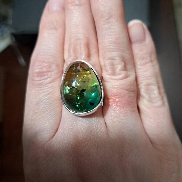 Natural Egg Yolk Baltic Amber Ring, Honey Amber Ring, Amber and ...
