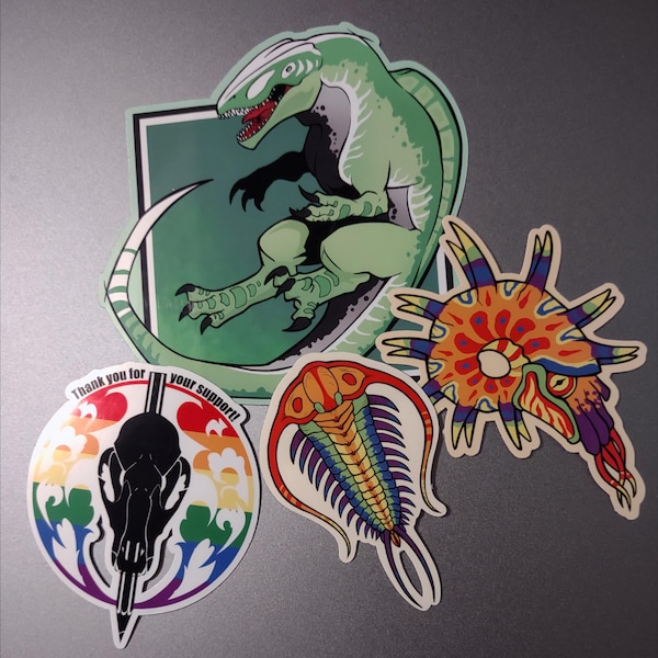 Aesthetic Dinosaur Paleo Art Vinyl Sticker Collection: Carnotaurus ...