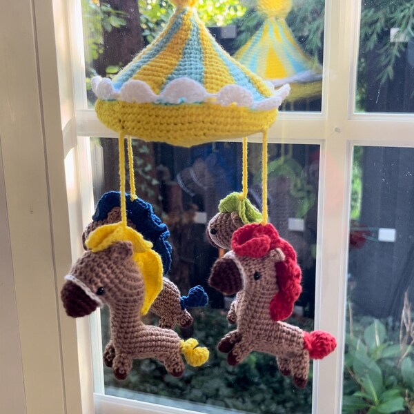 Merry Go Round Baby Mobile Crochet Pattern by Aquariwool Crochet ...