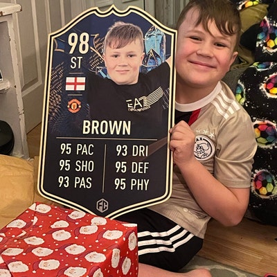 Personalised FIFA 24 Card Football Gift GOLD Ultimate Team EAFC 24 ...