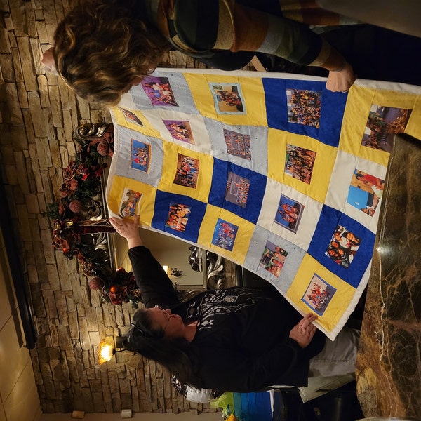 Memory Quilt, Picture Quilt, Photo Quilt, Support Childhood Cancer ...