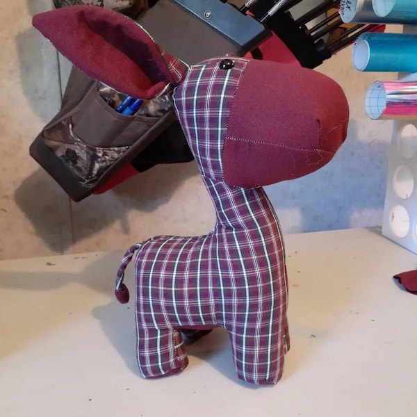 Stuffed Animal - Donkey | Burro PDF Sewing Pattern & Tutorial | Fabric ...