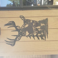 Deer Buck and Doe With Mountain and Woods Scene Metal Cutout - Etsy Canada