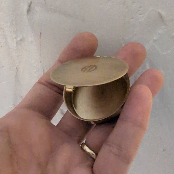 Clean and Simple Small 1.6" Round Brass Pill or Trinket Box — Perfect ...