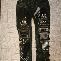 Custom Handmade Punk Rock Goth Emo Metal Cyber Dark Ripped Crazy Weird ...