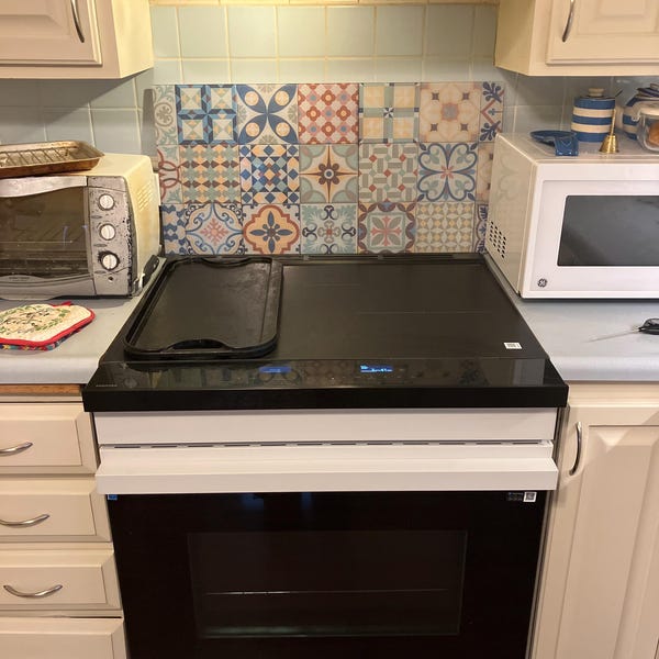 Kitchen Backsplash, Stove Back Cover, Tempered Glass Stove Backsplash ...