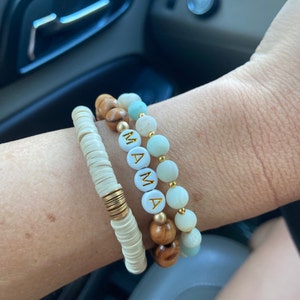 Stack of 3 Custom Word Vinyl Stretch Bracelets Personalized | Etsy