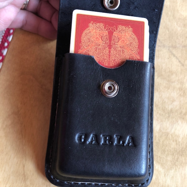 Leather Playing Card Case - Handmade Genuine Leather - Standard Size ...