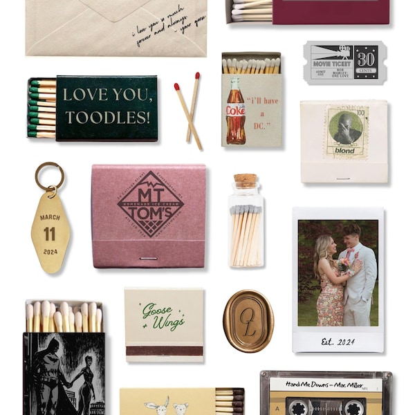 Custom Matchbook Art Print Template, Printable DIY Matchboxes Poster, 1 ...