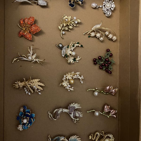 Trend Croissant Brooches for Men Women Gold Colour Metal Pins Gold ...