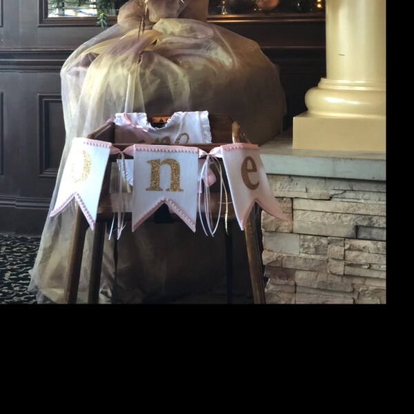 Girls First Birthday Hat - One High Chair Banner - 1st Birthday Hat ...