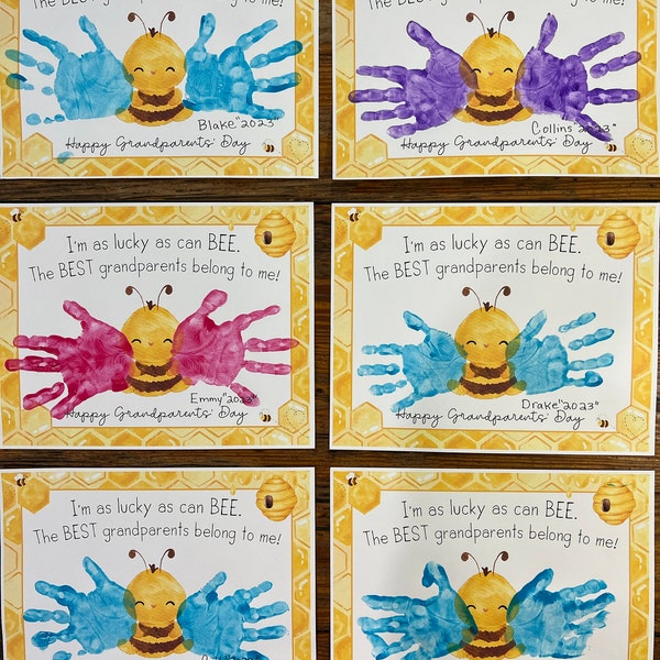 Grandparents Day Personalized Card, Printable Gift, Handprint Art ...