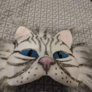 Two Blank Paper Mache Cat Masks, Therian Cat Fox Mask DIY Pack of 2 ...