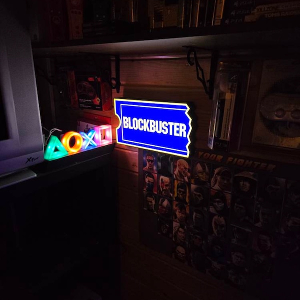 Blockbuster Video Sign: Dimmable LED Lightbox, USB Powered - Etsy